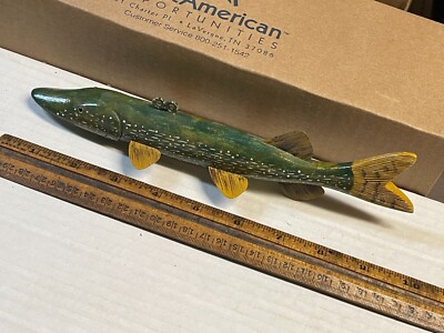 10" PIKE ICE FISH SPEARING DECOY~ FOLK ART FISHING LURE SIGNED | eBay