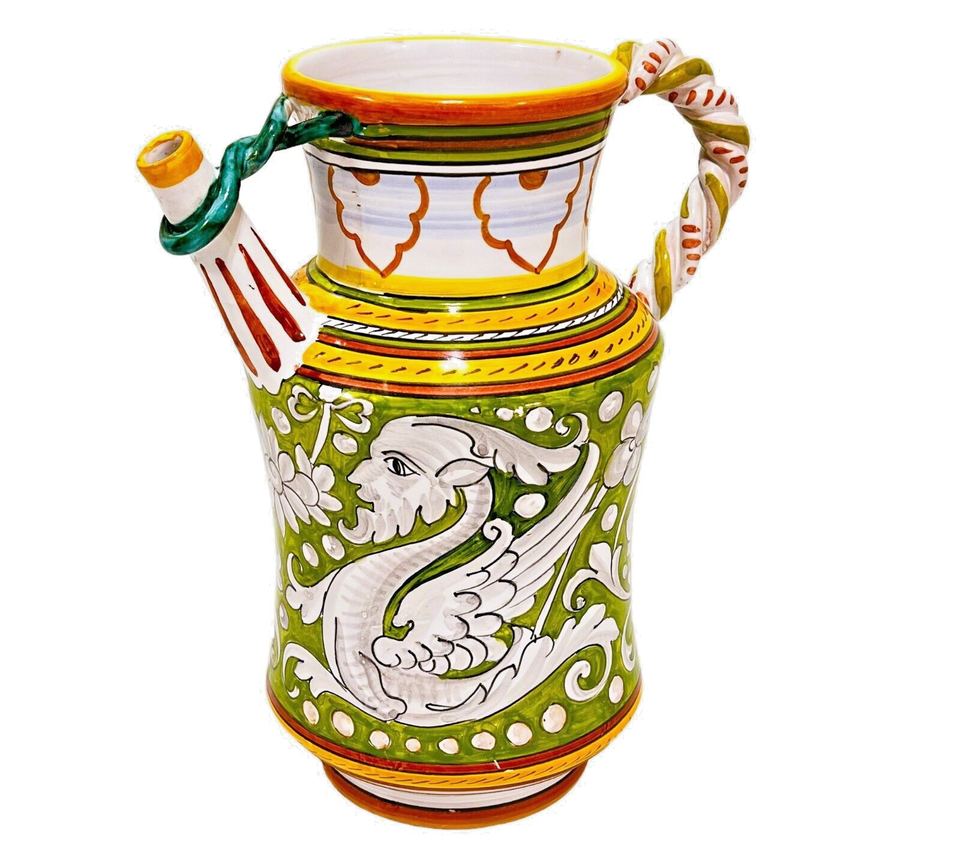 Margaritelli Vase Pourer Majolica Deruta Raffaellesco Draco 9 3/4" | eBay