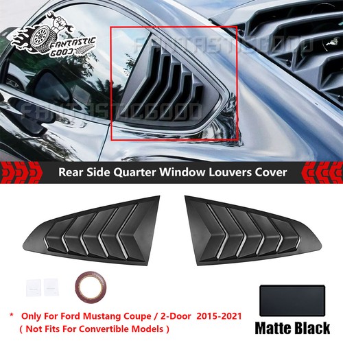 For Ford Mustang 2015-2020 Side Quarter Window Louvers Rear Sun Shade ...