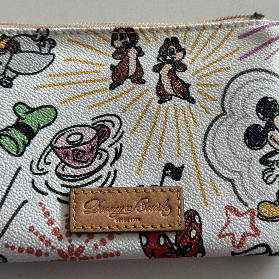 Disney Sketch Small Wallet/Wristet by Dooney & Bourke Dumbo Mickey EUC ...