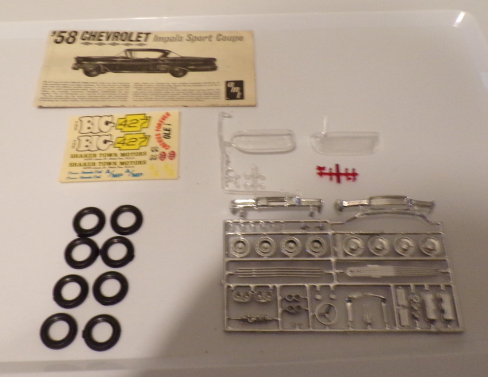 LOOK AMT 58 CHEVY IMPALA CAR SCALE 1/25 MODEL KIT OPEN BOX | eBay