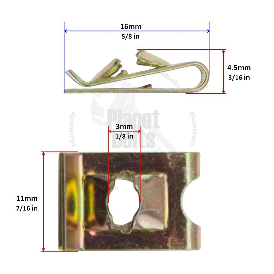 M4 1x U Nut Fairing Clip Universal GSXR CBR Mount M4 for Machine Screws ...