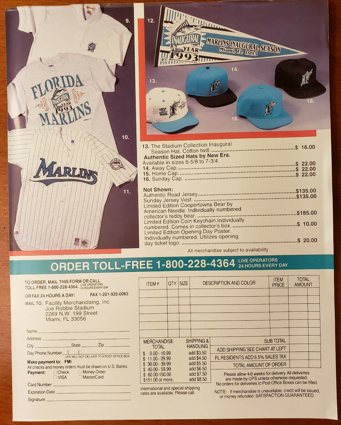 MINT - FLORIDA MARLINS OPENING DAY 1993 INAUGURAL PROGRAM MAGAZINE BOOK ...