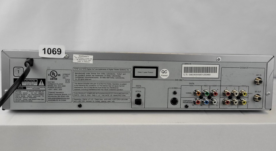 Polaroid VHS 4 Head VCR & DVD Player DVC-2000 w/ Remote No Cords Tested ...