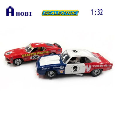Scalextric 1:32 Scale Muscle Car Mayhem Set Camaro Mustang Slot Cars | eBay