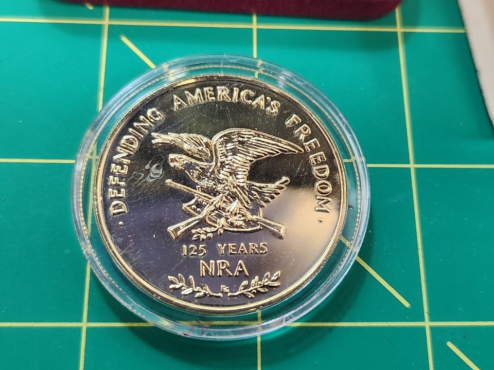 NRA Colt Peacemaker Gun Collector Coin 1873 24K Gold plated Proof Medal ...