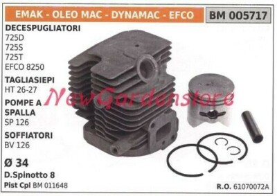 Piston Cylinder Segments Emak Engine Trimmer 725D 725S 005717 | eBay ...