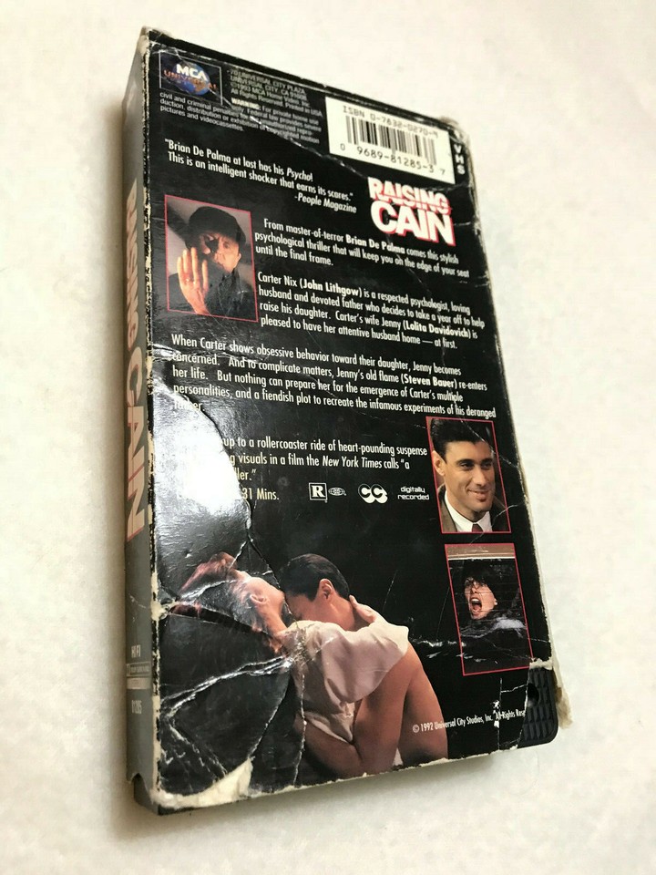 RAISING CAIN, JOHN LITHGOW, LOLITA DAVIDOVICH, VHS | eBay