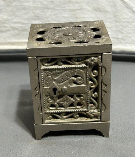 Pre-Patent 1890s Antique JE Stevens Cast Iron Still Coin SAFE Bank PAT ...