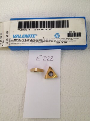 10 NEW VALENITE 16 ER 48 UN THREADING CARBIDE INSERTS. GRADE: VC905 ...