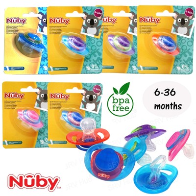 Nuby 2PCS Silicone Classic Orthodontic Dummies Soothers, 6-36m, Baby ...