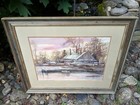 Endre Peter Darvas Original 25x20" Drawing-Watercolor Rustic Bayou ...