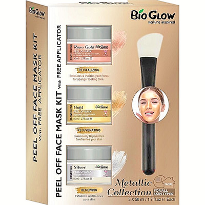 Bio Glow Metallic Peel Off Mask Kit - Peel Off Masks x3 - 1 Pack | eBay UK