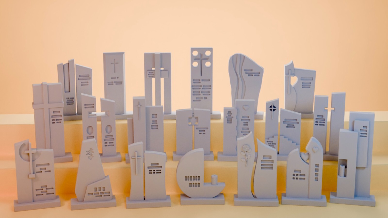 20x Mixed Modern Gravestones Monuments OO GAUGE 1:76 Model Railway ...