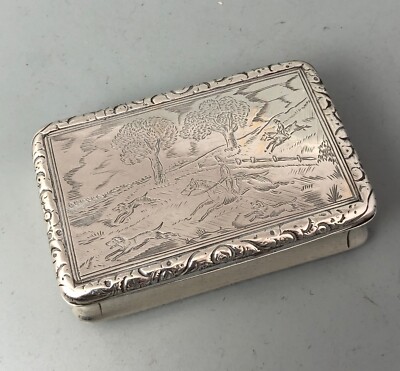 Boxes - Solid Silver Snuff Box Birmingham