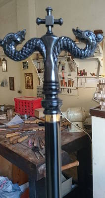 Orthodox Christian Byzantine Wooden Bishop's Abbot's crosier staff ...