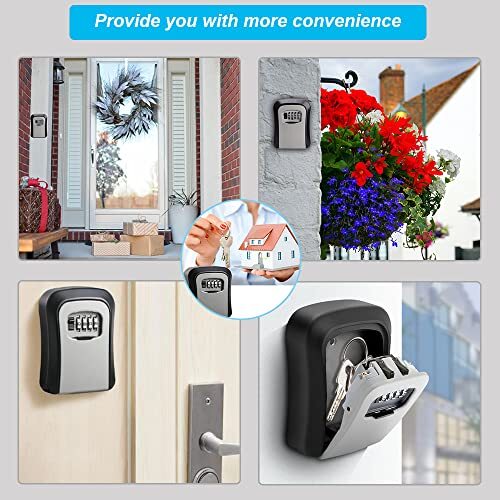 Key Lock Box Key Box Wall Mounted 4 Digit Combination Lock Box Hide A ...