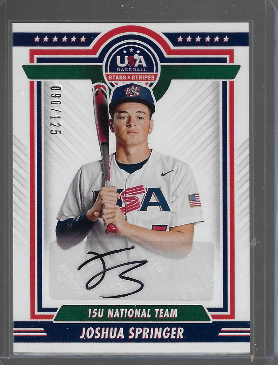 2022 USA Stars & Stripes JOSHUA SPRINGER Auto AUTOGRAPH 99/125 or 090/125 | eBay