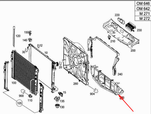 NEW MERCEDES-BENZ C-CLASS W204 RADIATOR LOWER BAFFLE A2045053330 OEM | eBay
