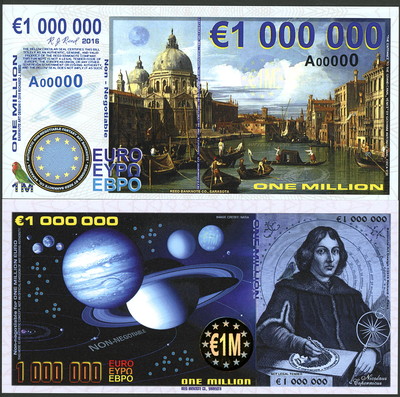 Europe 1000000 One Million Euro Polymer Copernicus Scarce SPECIMEN ...