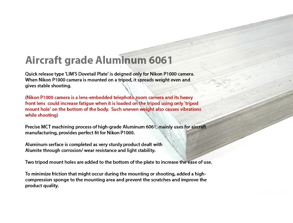 LIM'S Quick Release Camera Tripod Dovetail Plate For Nikon P1000 P1100 ...