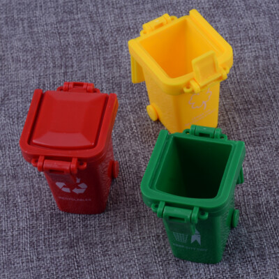 3pcs/set 3 Color Kids Mini Trash Can Bin Toy Garbage Truck Curbside ...