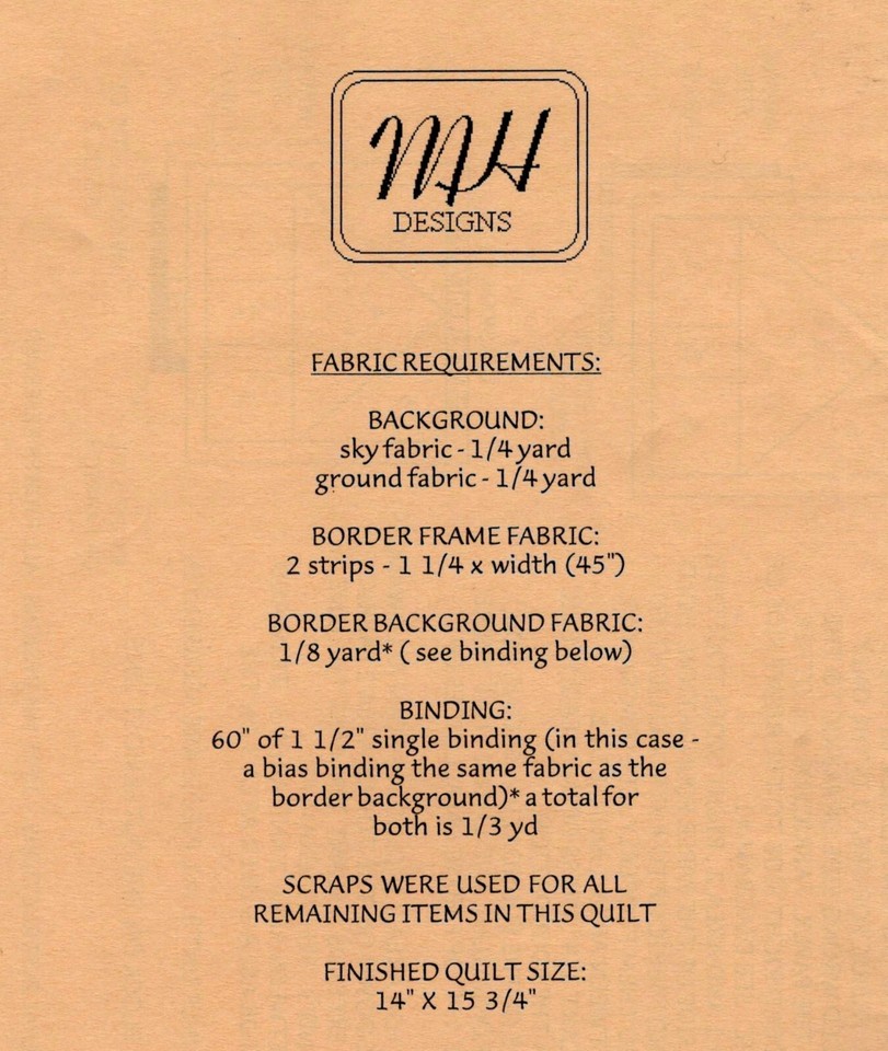 Up North Wall Quilt Paper Foundation Pattern by MH Designs MH695 | eBay