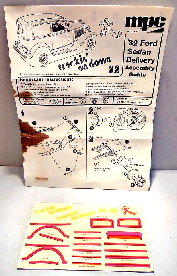 MPC 1932 TRUCKIN' ON DOWN '32 FORD PANEL VAN 1/25 SCALE UNBUILT MODEL ...