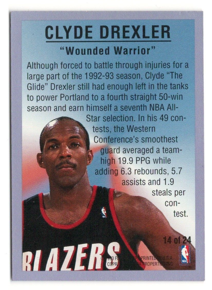 Clyde Drexler 1993-94 Fleer All-Stars #14 Insert Card | eBay
