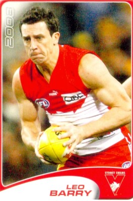 2008 Herald Sun AFL Trading Cards Common card 159 - Leo Barry - Sydney ...