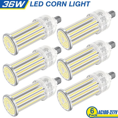 6Pack 5000K Daylight, E39 Base, 36W LED Corn Light Bulb Warehouse High ...