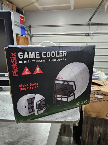 Iconic PickSix Game Cooler Football Helmet Mini Fridge + Bonus Car ...