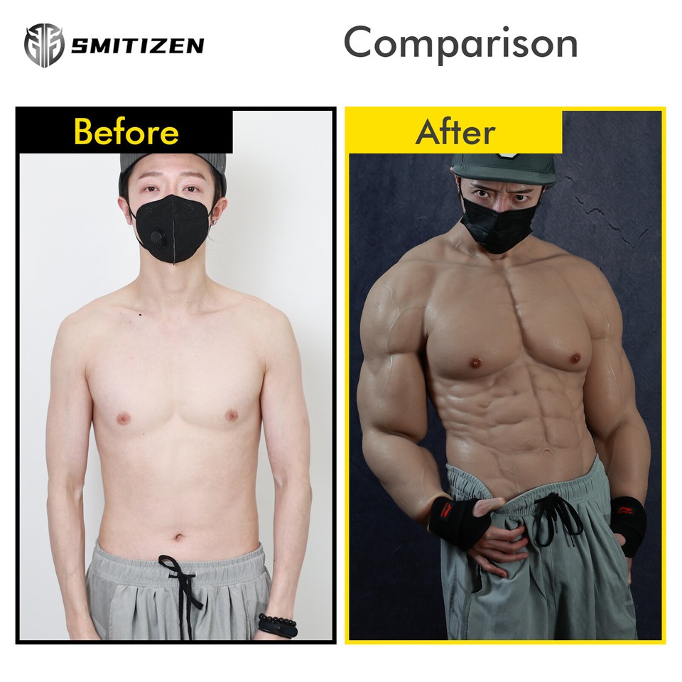 SMITIZEN Silicone Fake Muscle Suit Cosplay Muscular Belly Fetish ...