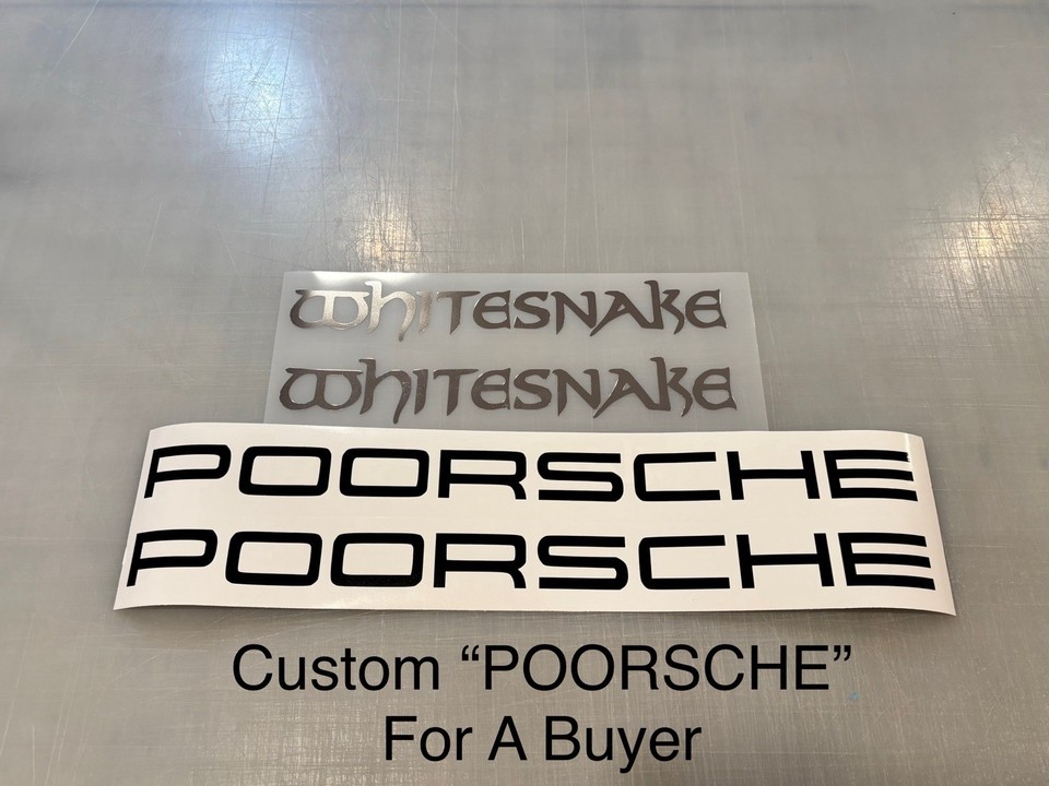 TWO PORSCHE Die Cut Vinyl Decals Fits 944 911 German Luxury Sports Car ...