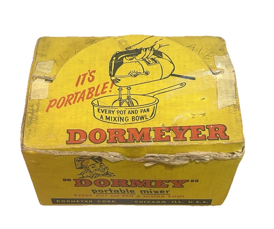 VINTAGE 1950s DORMEYER Electric Hand Mixer w/ Original Box & Beaters ...