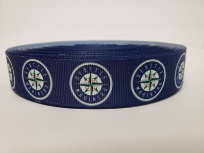 Seattle Mariners, Blue Grosgrain Ribbon 1" By the yard NEW | eBay