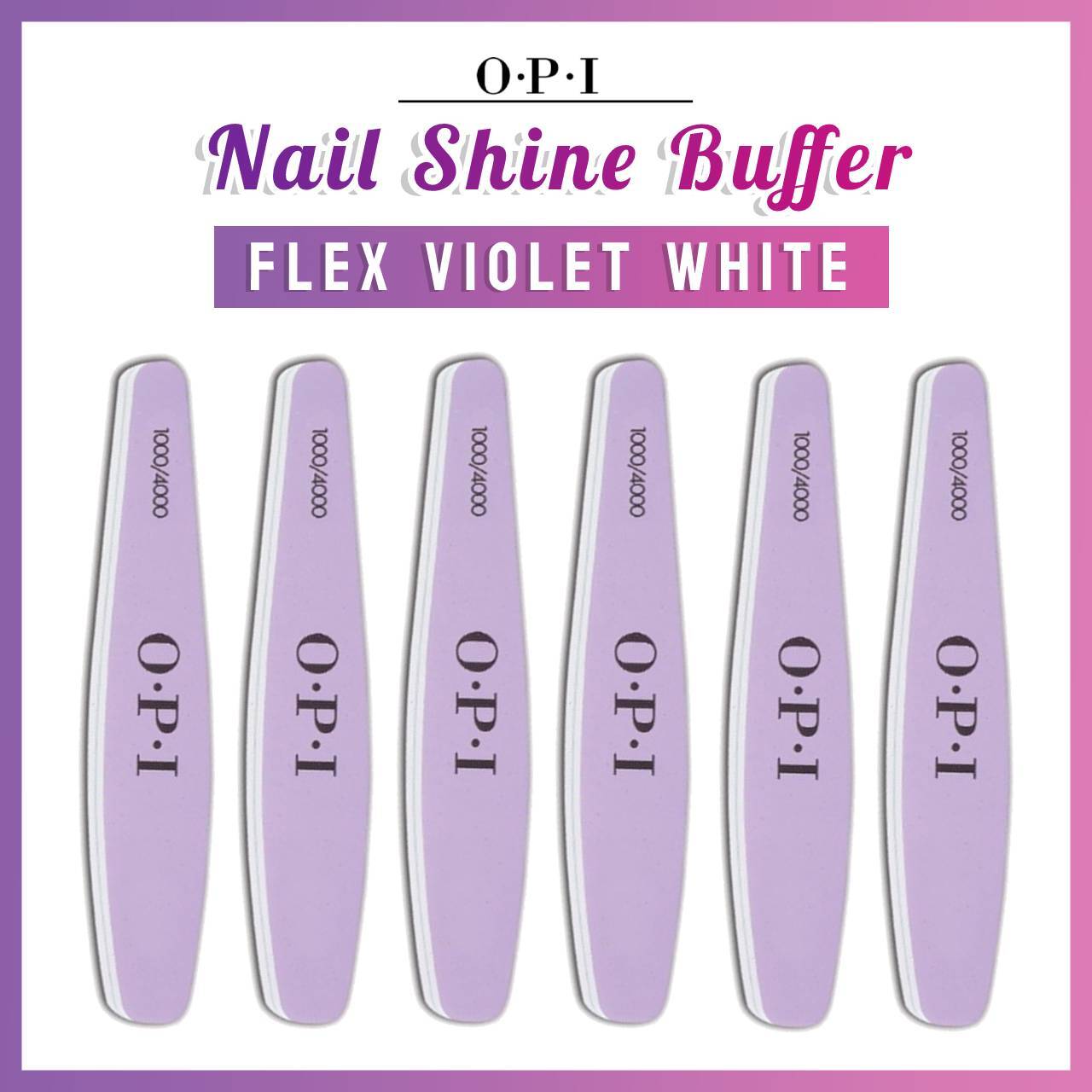 OPI Shiny Flex Violet/White 1000/4000 Buffer LOT 6PCS | eBay