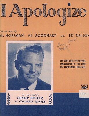 I APOLOGIZE Sheet Music with LYRICS, UKULELE TABS 1931 | eBay