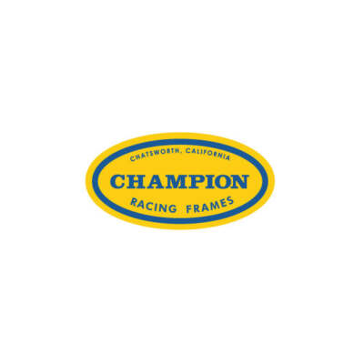 Champion - OVAL "RACING FRAMES" Yellow blue decal | eBay