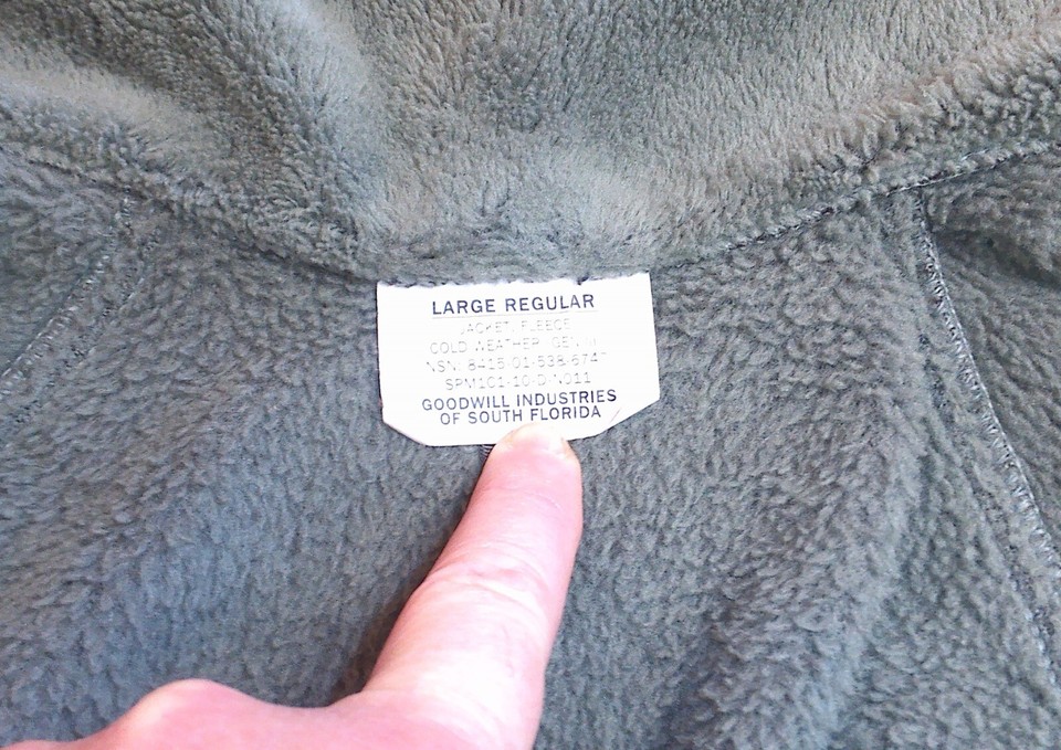 USGI Foliage Green GEN III Cold Weather Fleece Weight Coat Jacket Large ...