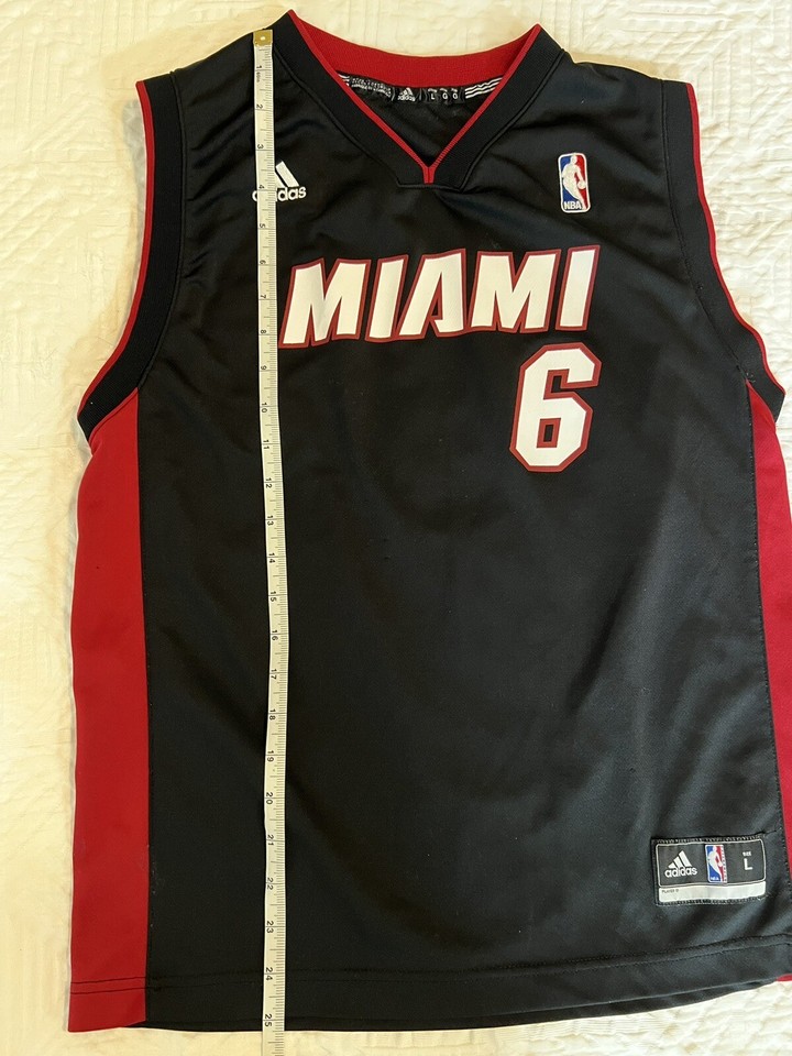 Youth Large- Lebron James Miami Heat Jersey #6 Sleeveless Adidas NBA ...