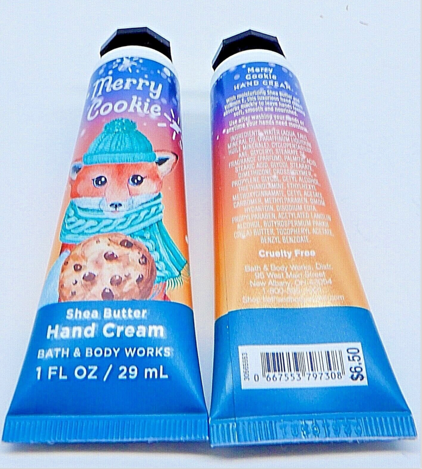 3 BATH & BODY WORKS MERRY COOKIE SHEA BUTTER MOISTURE HAND CREAM 1oz ...