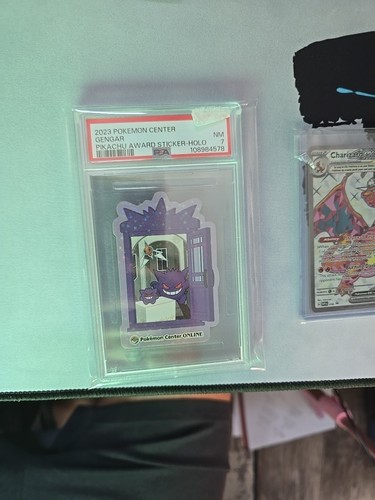 PSA 7 - GENGAR- 2023 POKEMON SENTER PIKACHU AWARD STICKER - HOLO | eBay