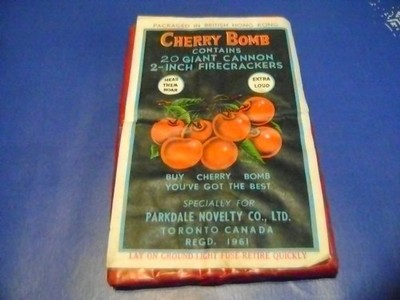 Vintage Cherry Bomb Firecracker Labels 1961 | eBay