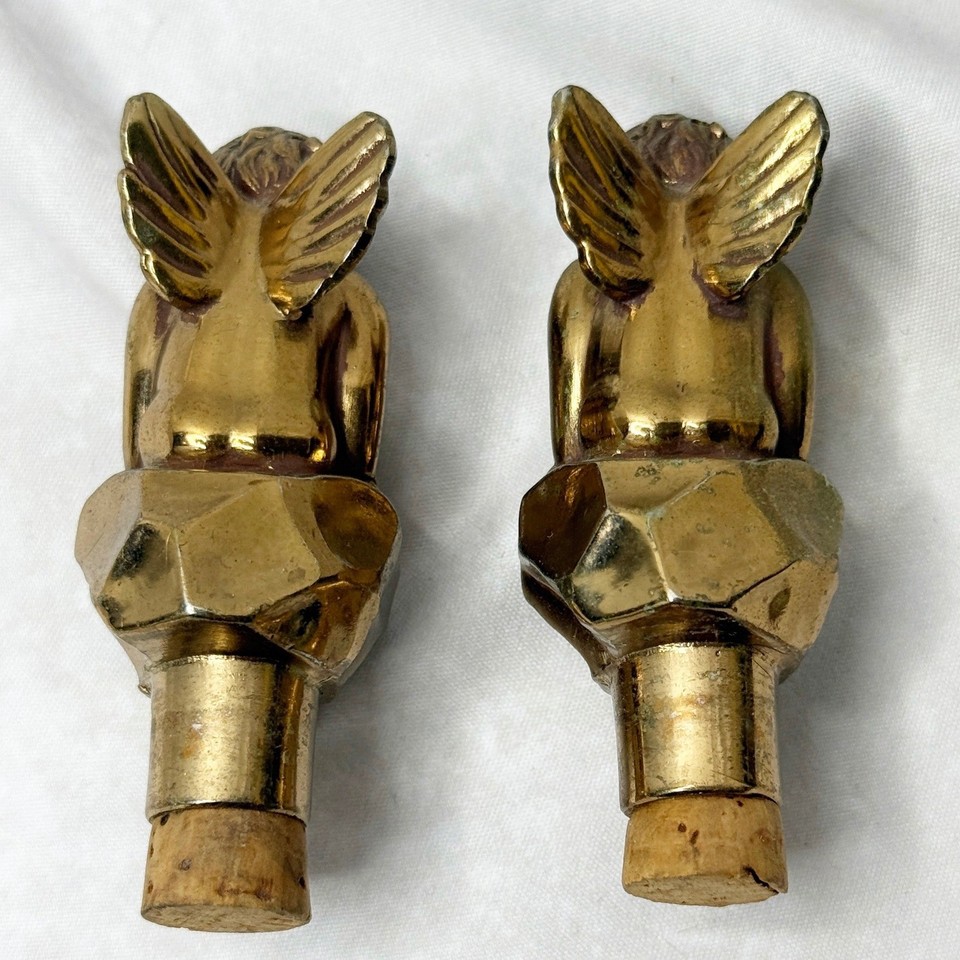 VINTAGE Cherub Shakers with Covered Salt Cellar on Floral Branch Stand ...