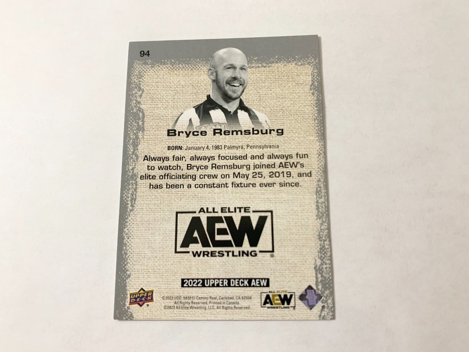 Bryce Remsburg Gold 2022 Upper Deck AEW Card # 94 | eBay