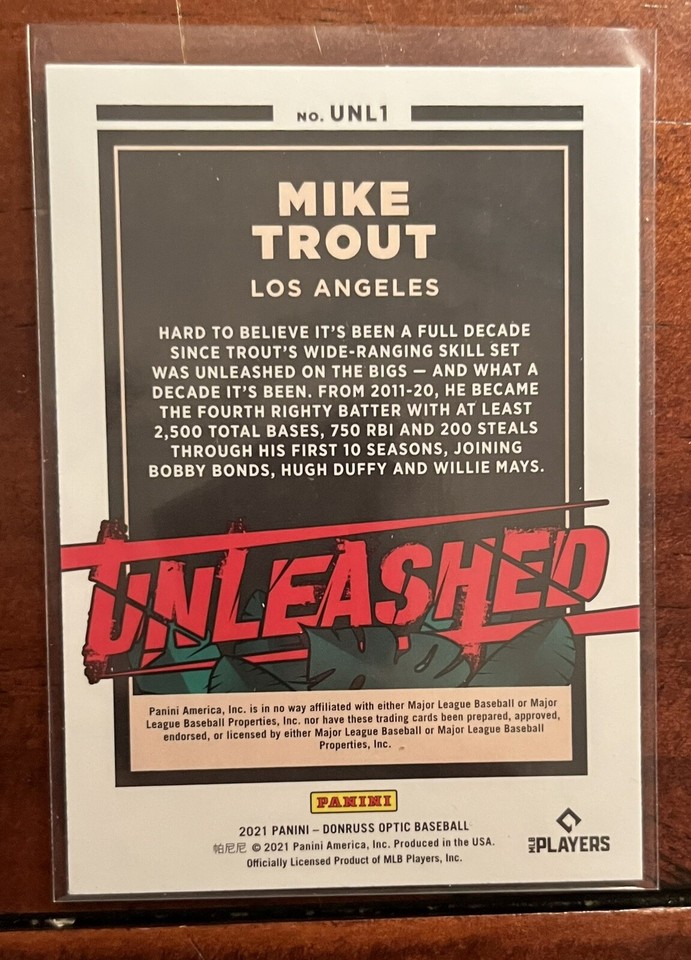 2021 Donruss Optic Unleashed Mike Trout WHC523 | eBay