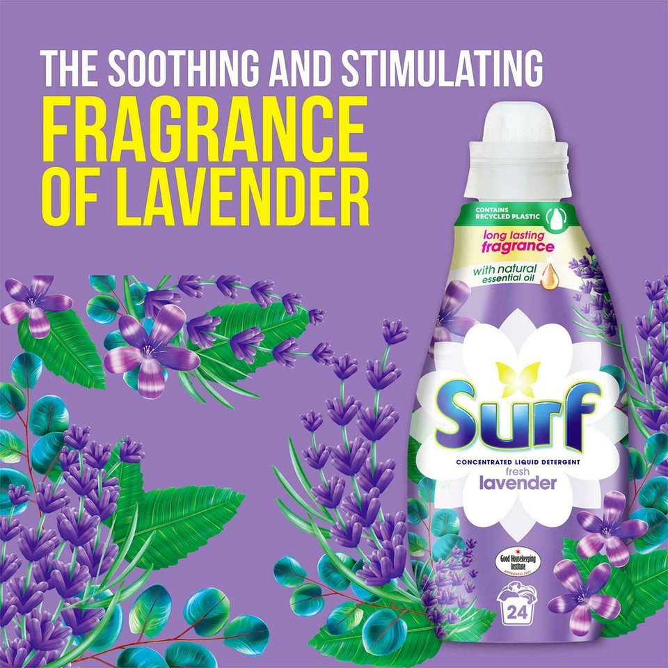 Surf Fresh Lavender Scent Concentrated Liquid Laundry Detergent 648ml ...