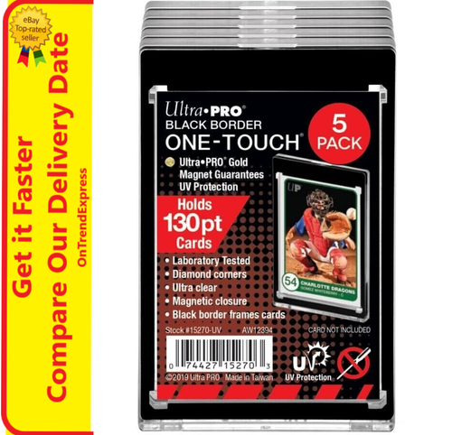5 x Ultra Pro BLACK BORDER UV ONE TOUCH 130pt Magnetic Card Holder ...