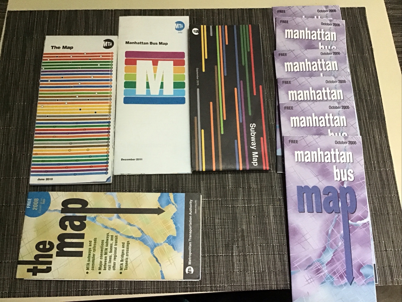 NYC Manhattan MTA Bus Subway Maps Lot Of 10 2000s | eBay